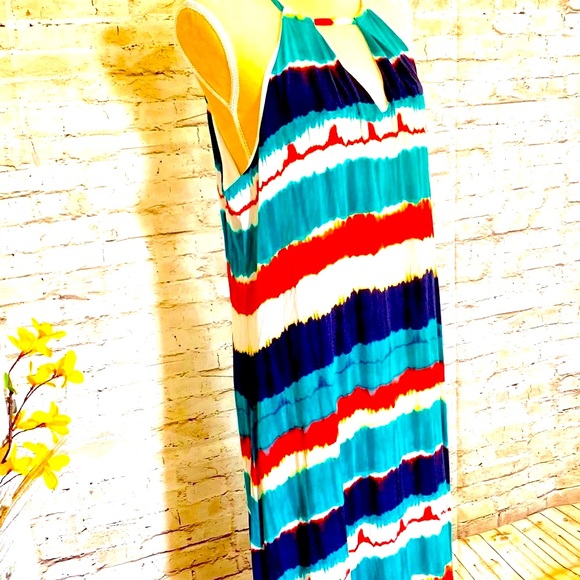 ECI Beige | Dresses | Eci New Maxi Dress Multi Color Size Large Rayon ...